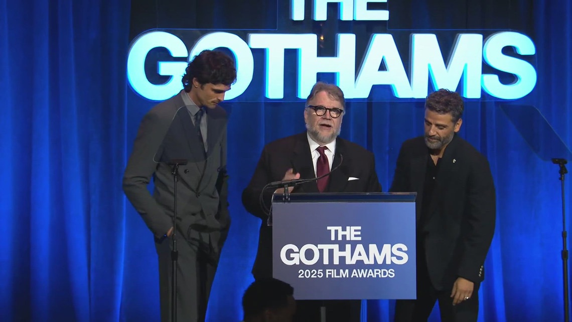 Guillermo del Toro, Oscar Isaac and Jacob Elordi accept Vanguard ...