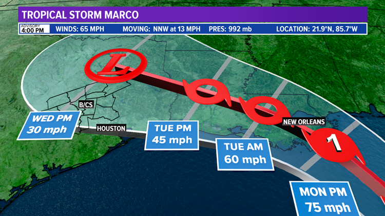 Significant shift in Tropical Storm Marco's forecast next week | kens5.com