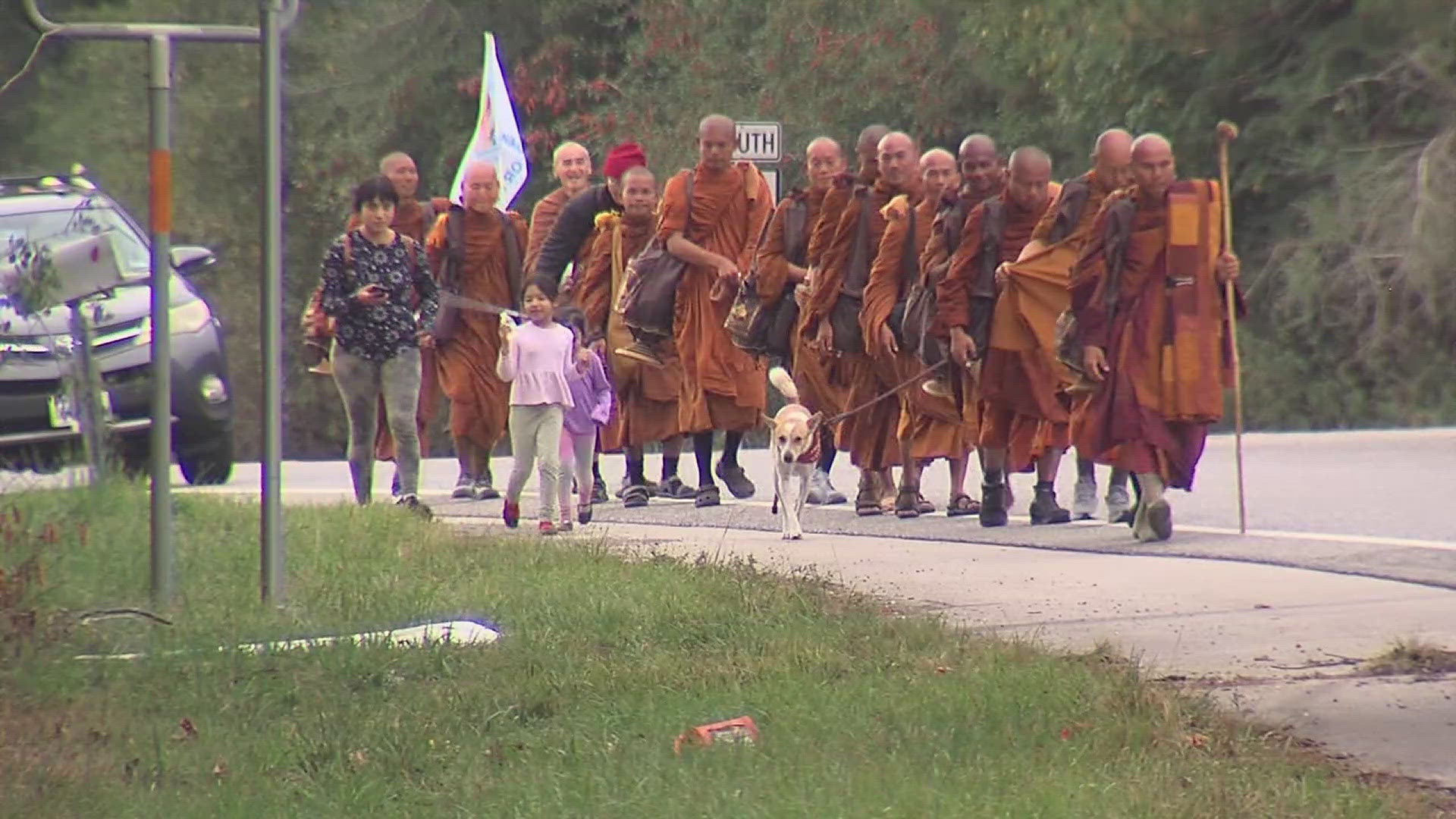 Buddhist monks on 'Walk for Peace' arrive in Kountze on day 30 of their ...