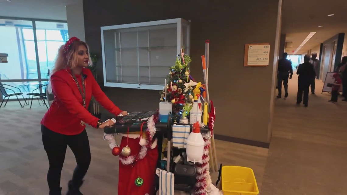 Holiday cheer on wheels: Custodian's festive cart spreads joy across ...