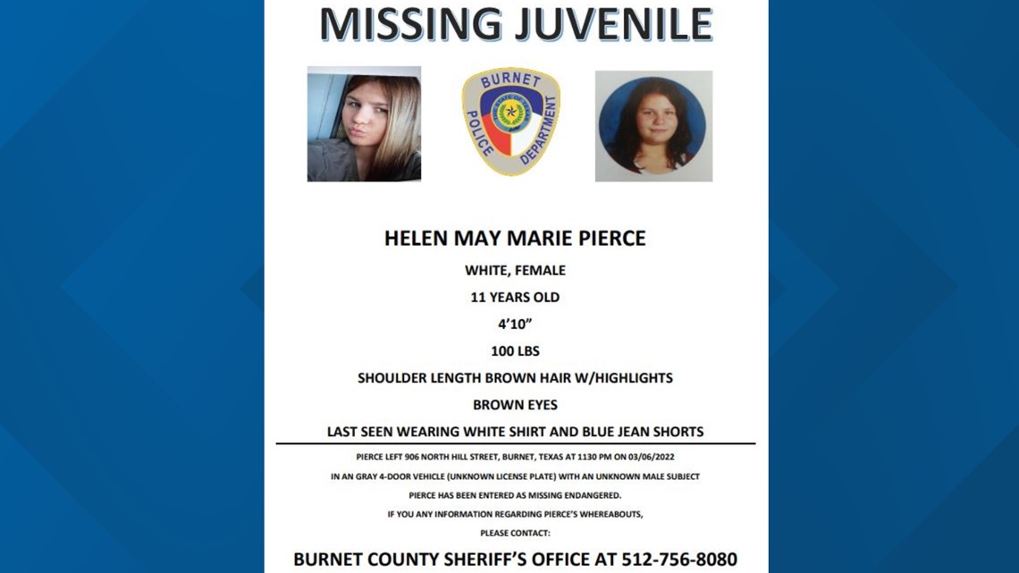 AMBER Alert discontinued for 11-year-old girl from Burnet County ...