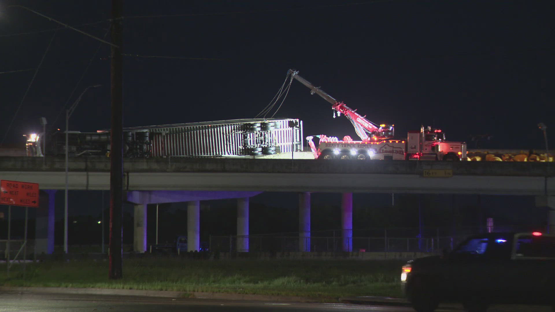 Overturned 18-wheeler on Highway 151 causes several hours of traffic ...