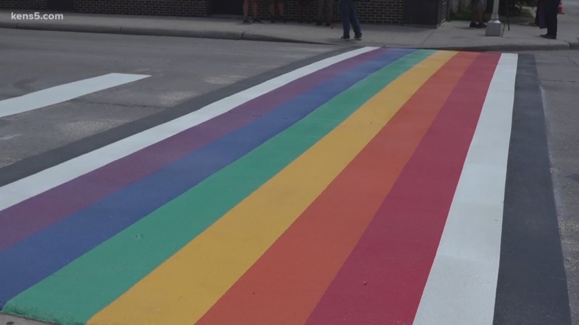 Rainbow crosswalks painted Wednesday | kens5.com