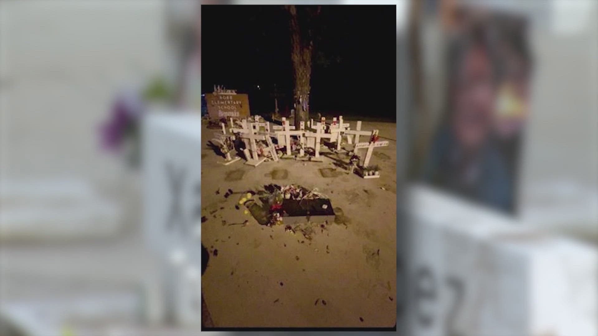 'It's disgusting' | Robb Elementary Memorial vandalized overnight ...