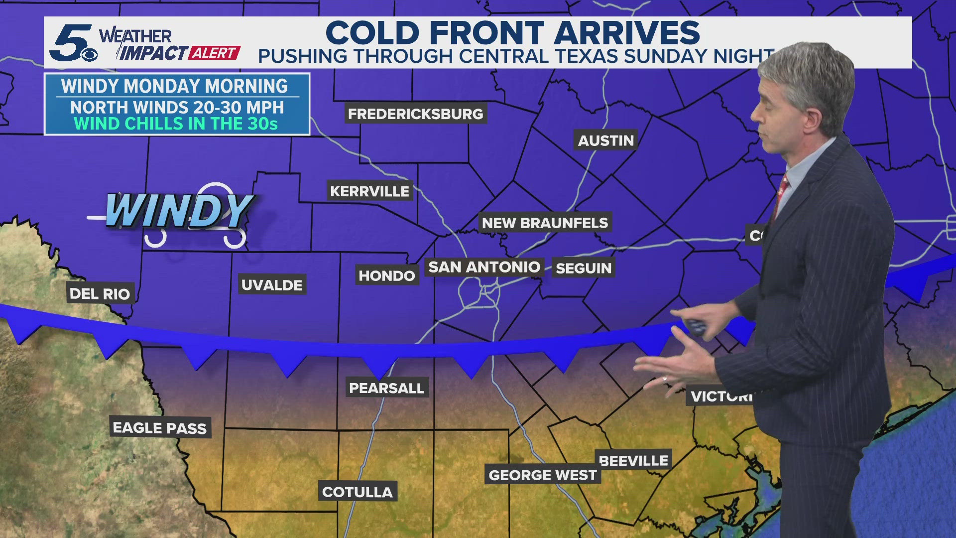 Monday morning cold front ushers in rain, big temperature drop ...