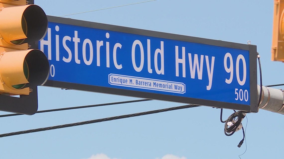 Historic old Highway 90 signs back on west side | kens5.com