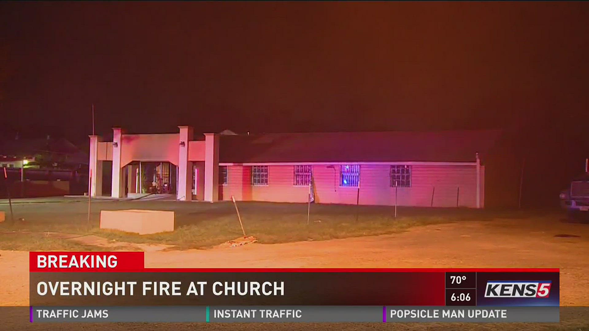 SAFD: Burning shed torches SW side church | kens5.com