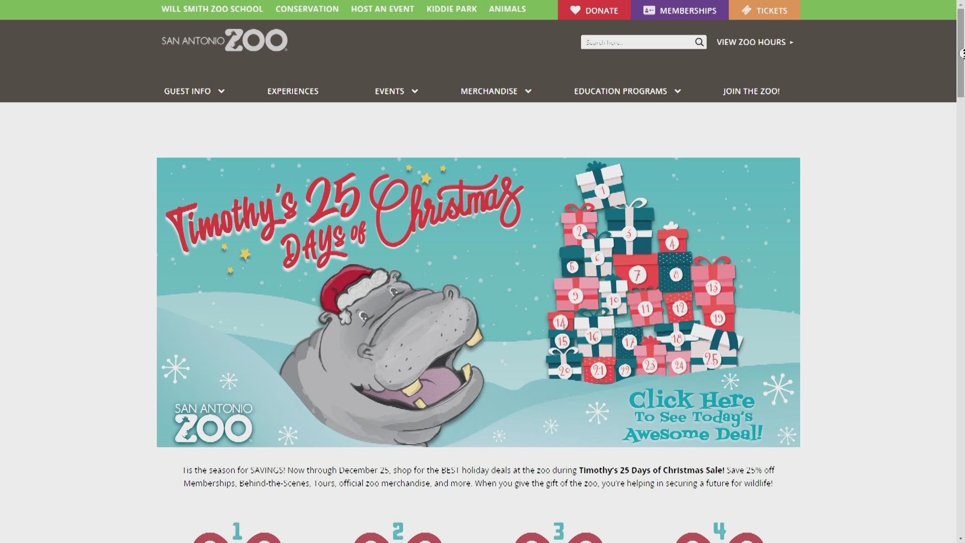 San Antonio Zoo getting in holiday spirit with Timothy's 25 Days of ...