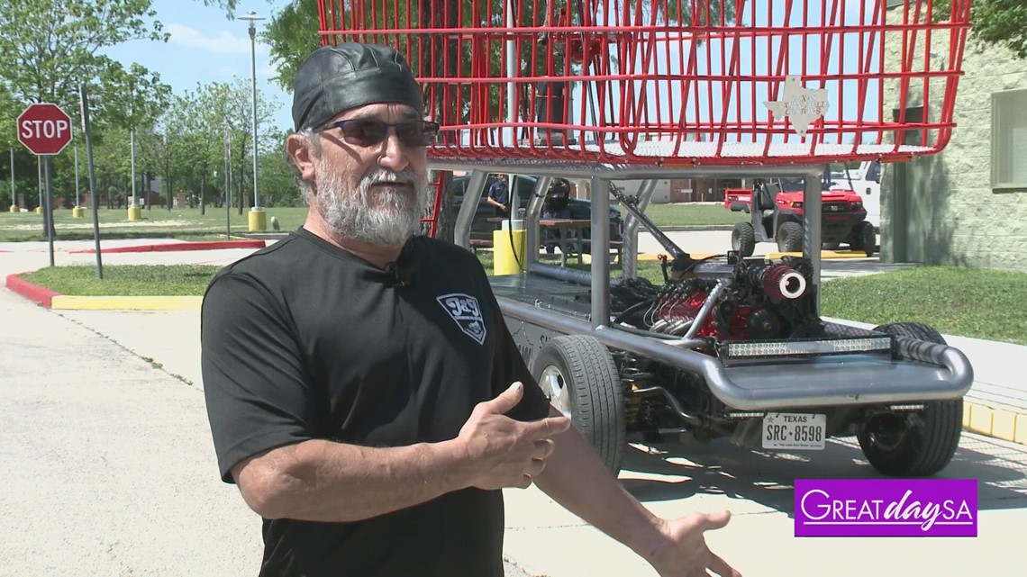 Giant Shopping Cart Builder goes Viral | Great Day SA | kens5.com