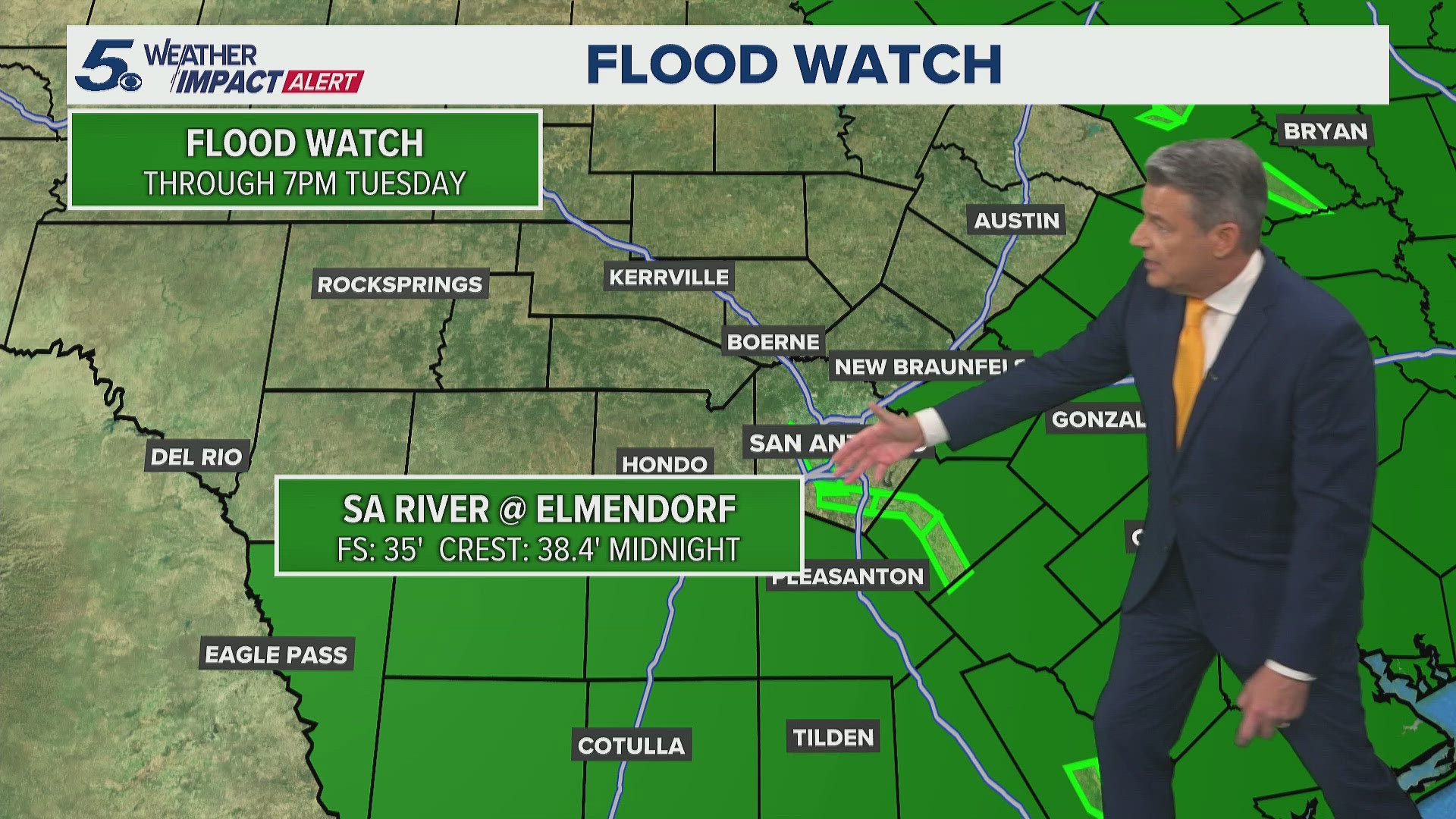 Search underway after vehicle was swept away in floodwaters in Bandera ...