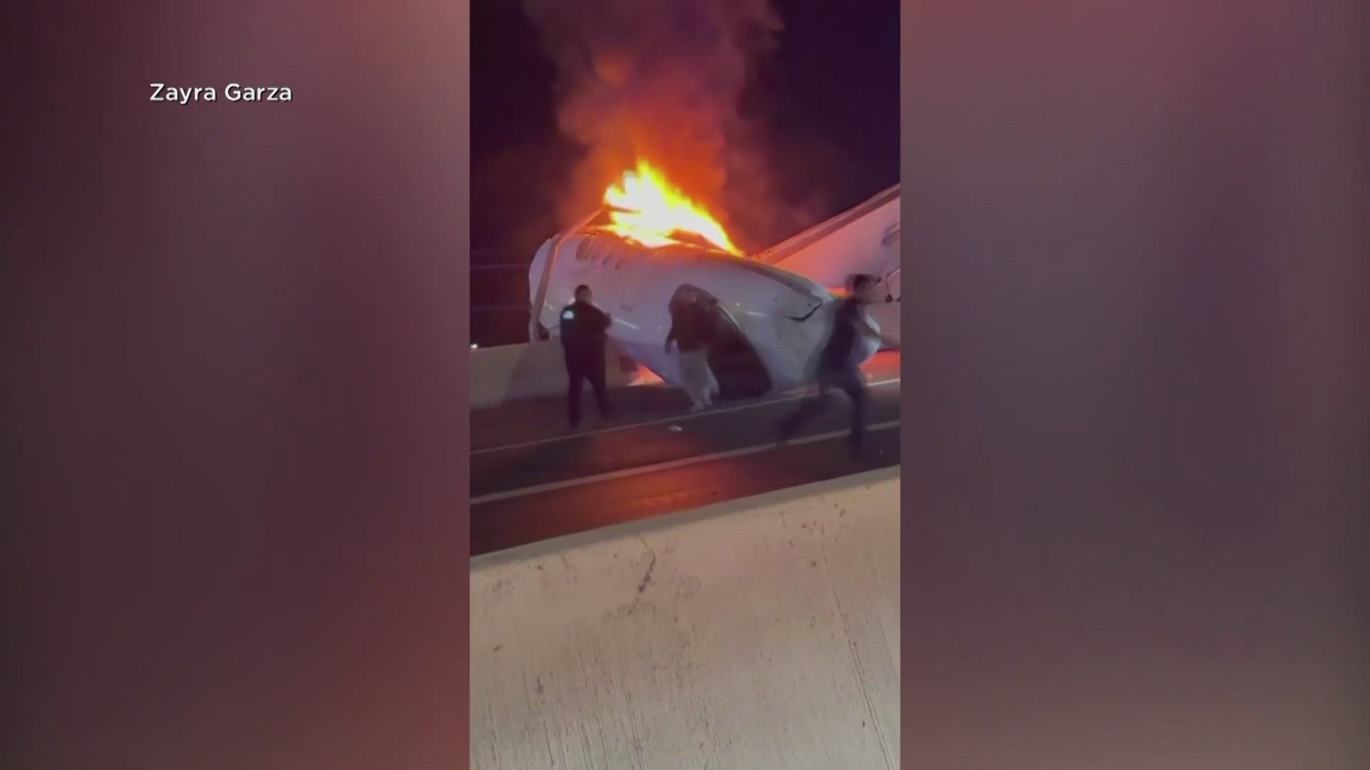 One killed in fiery private jet crash on Texas highway, bystanders rush ...
