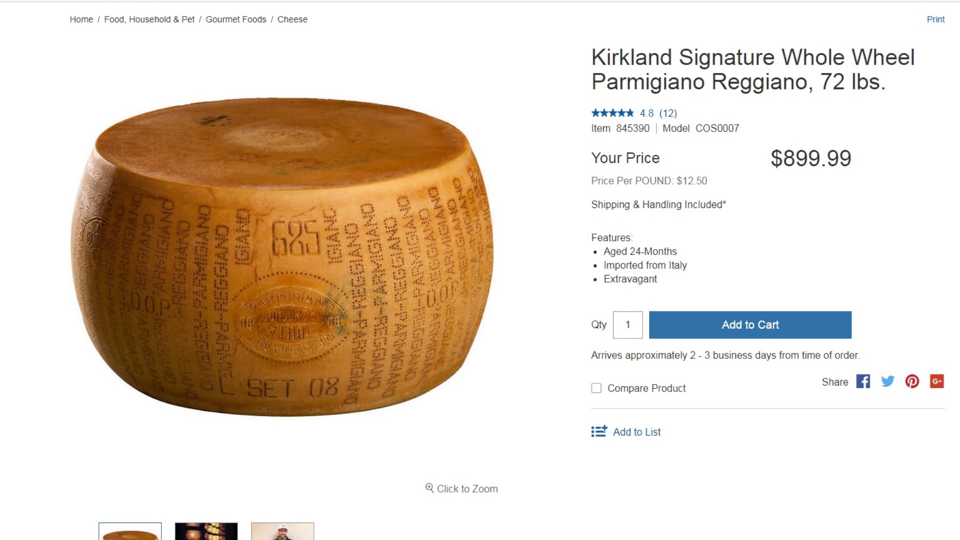 Costco offering 72-pound cheese wheel for a cool $900 | kens5.com