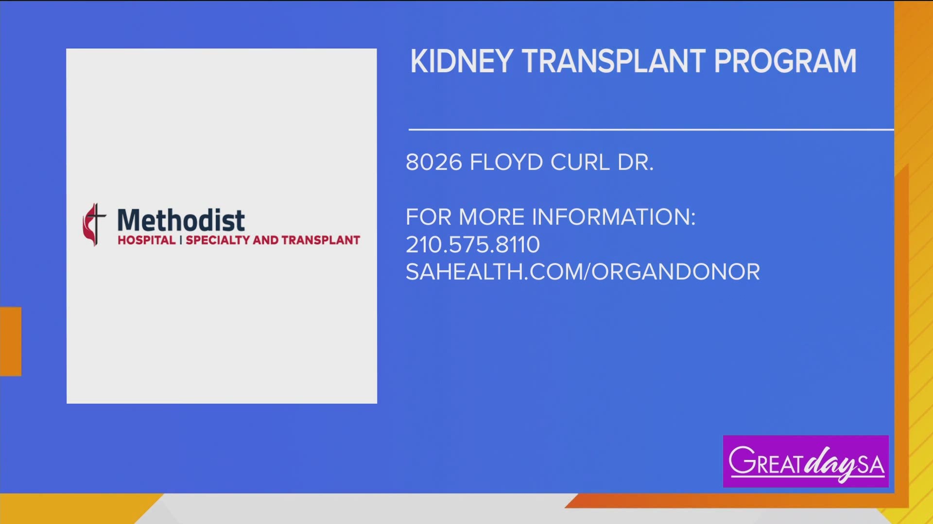 GREAT DAY SA: Methodist Hospital l Specialty and Transplant talks about ...