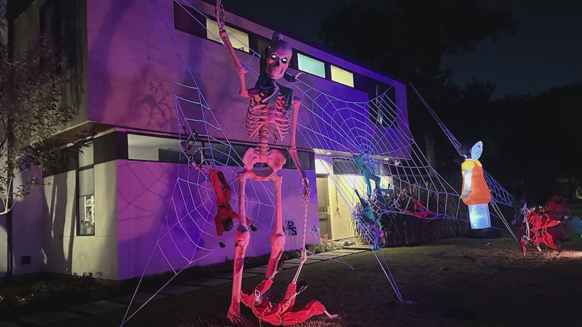 Halloween skeleton stolen from Houston yard, thieves caught on camera ...