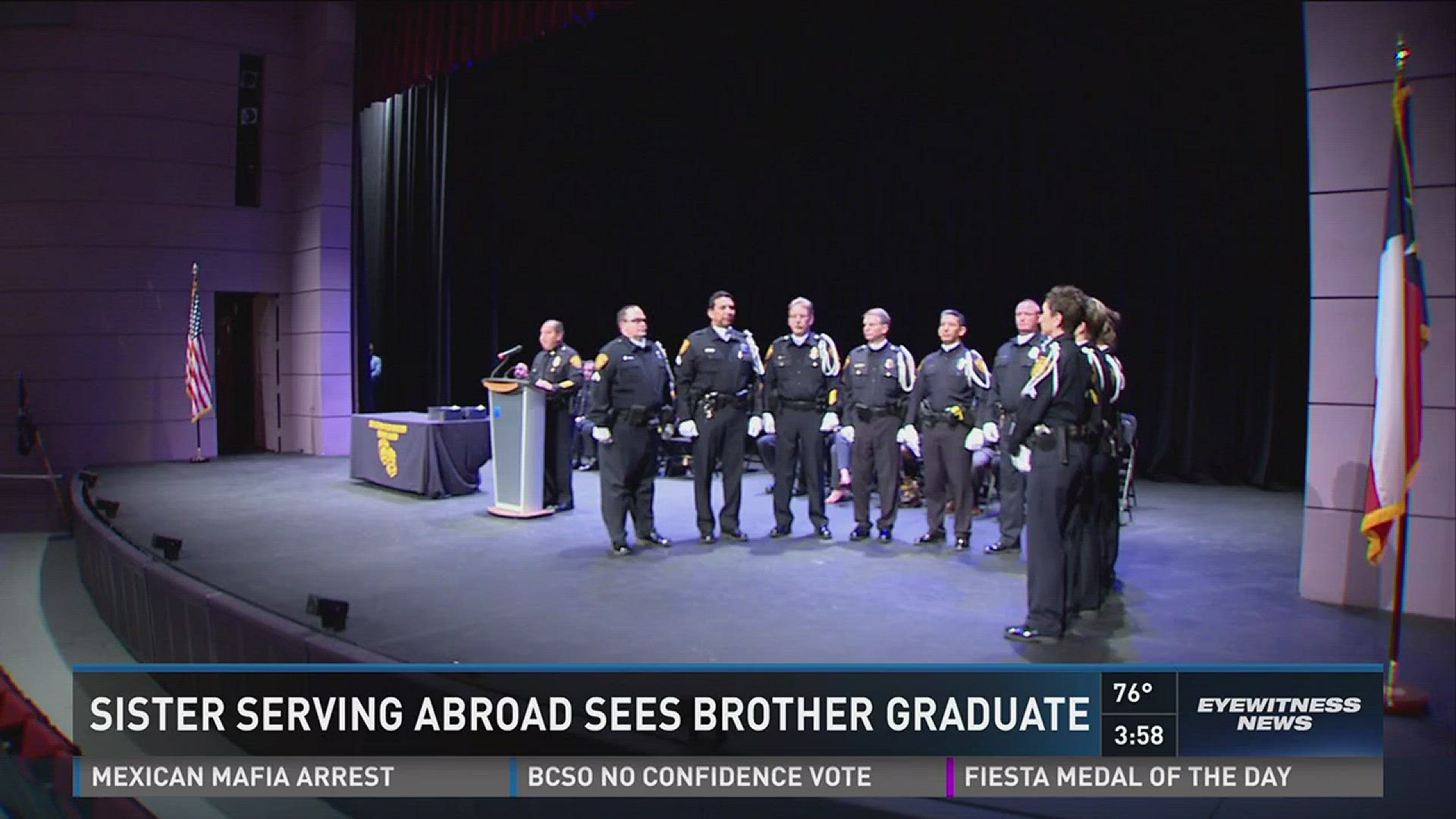 KENS 5 helps Army major watch brother's SAPD graduation | kens5.com