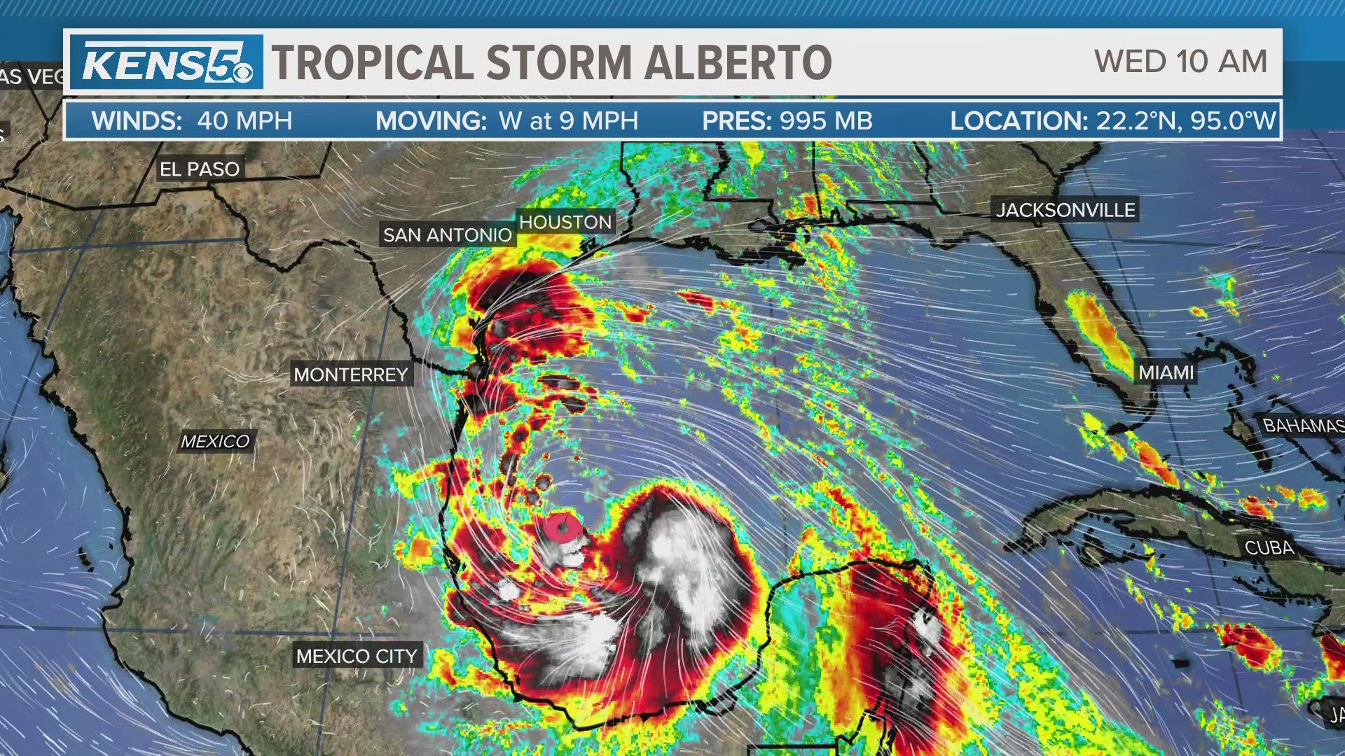 Rainfall moves inland as tropical storm Alberto forms in the Gulf of ...