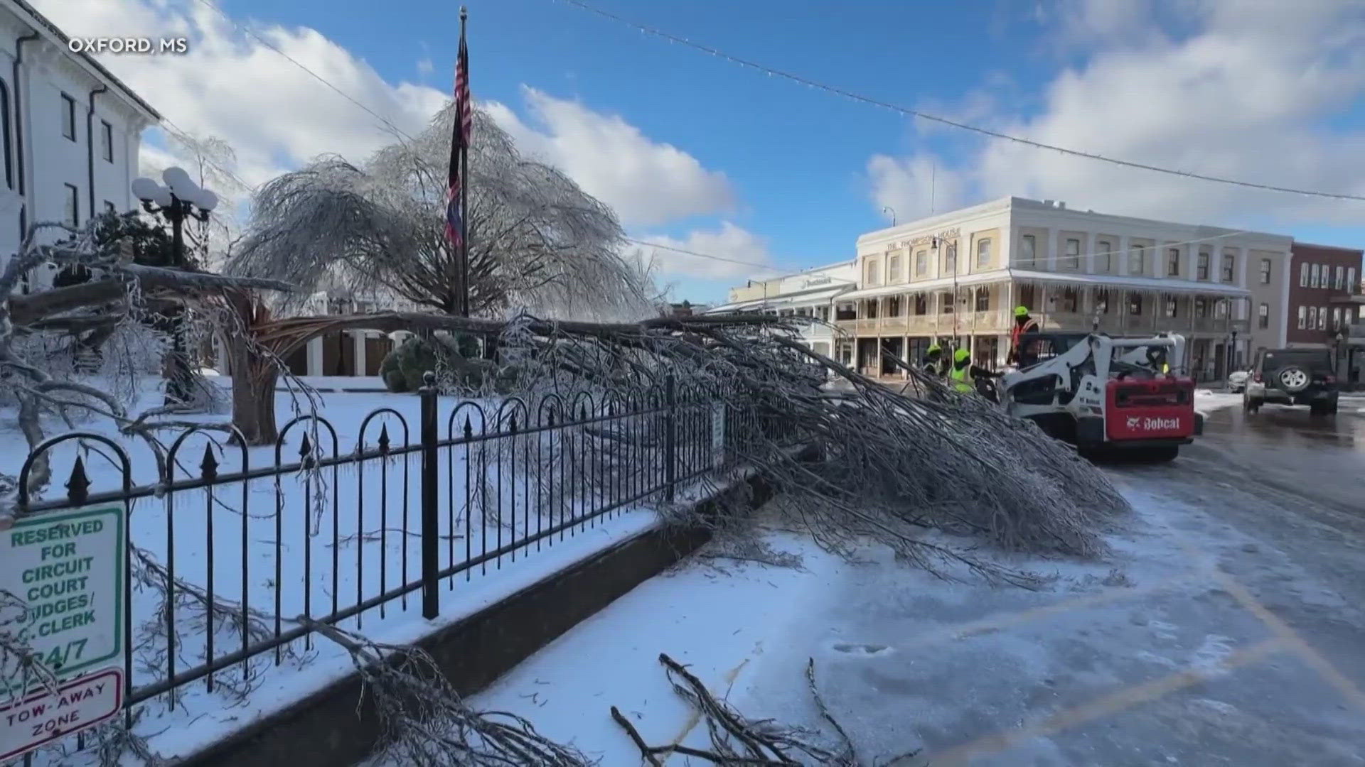 Trees, power lines still encrusted in ice in parts of the south ...