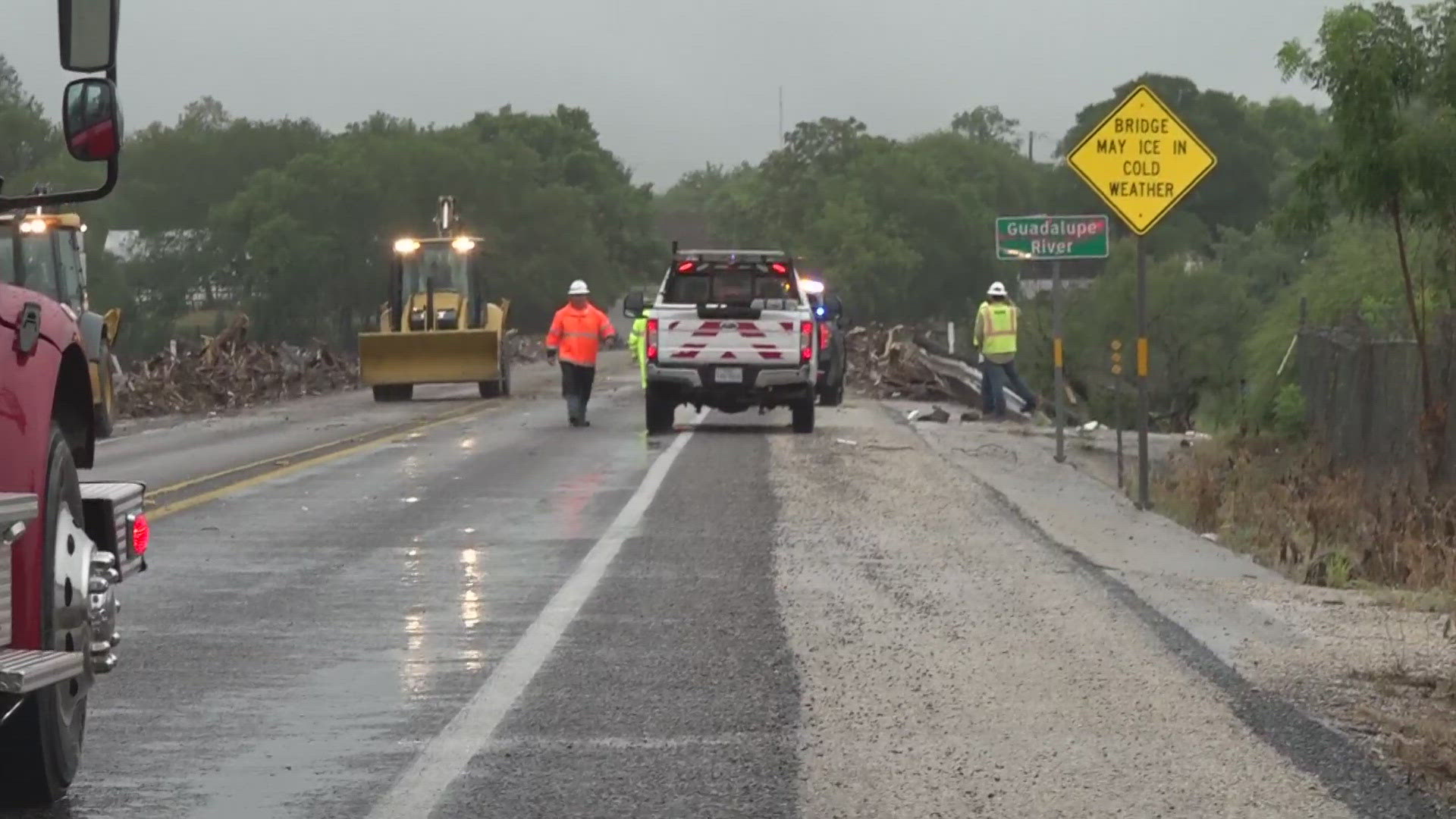 Main bridge over the Guadalupe River in Center Point closed all day ...