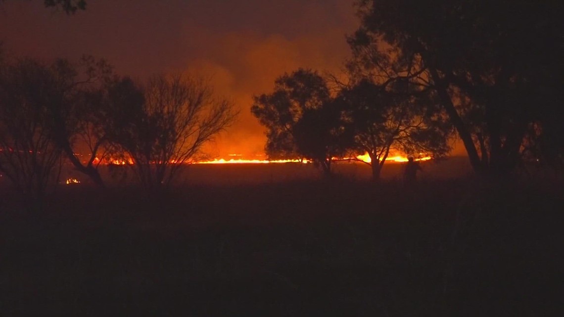 Crews working to contain massive brush fire on south side | kens5.com