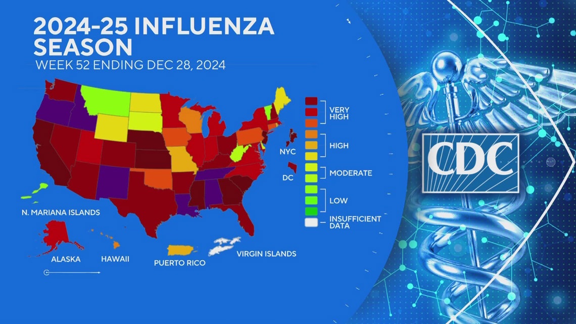 Latest data from CDC shows 40 states reporting high or very high levels ...