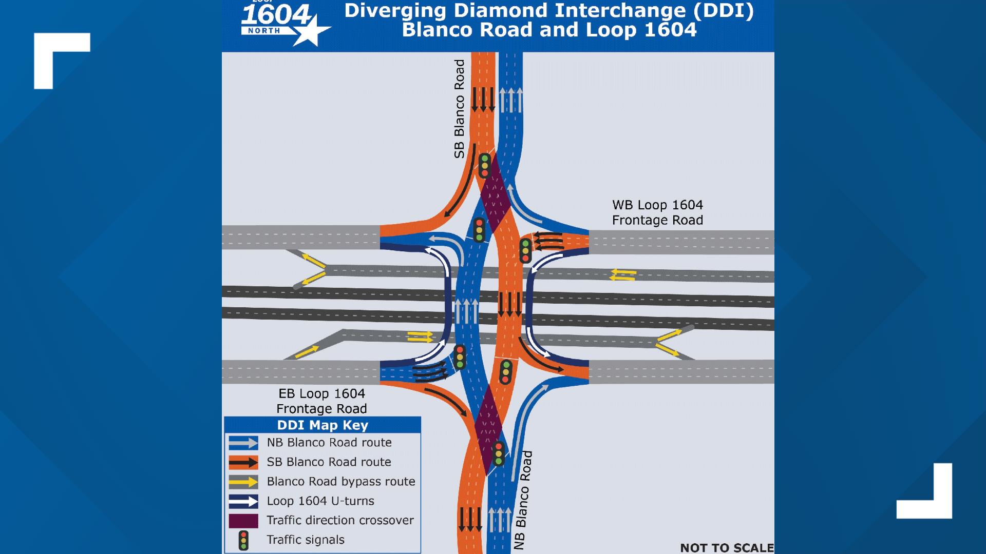 Why traffic will shift to the left at Loop 1604 and Blanco Road: TxDOT ...