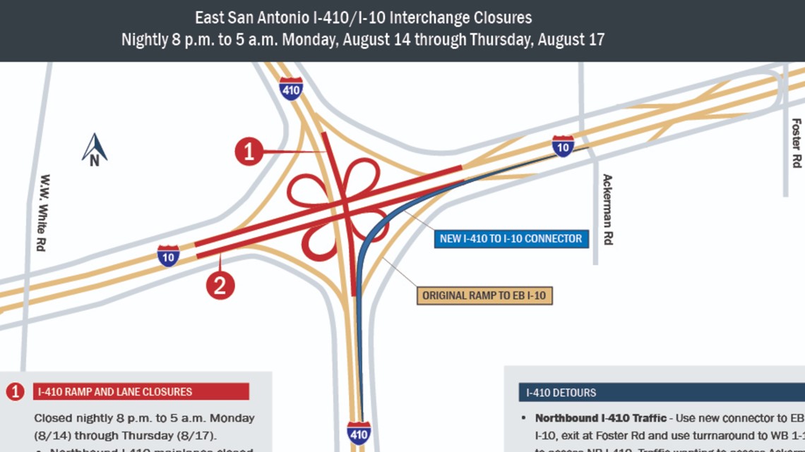 East-side interchange of I-10 and Loop 410 will be closed for ...