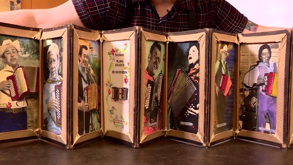 Legends of conjunto music honored in book made from accordian | kens5.com