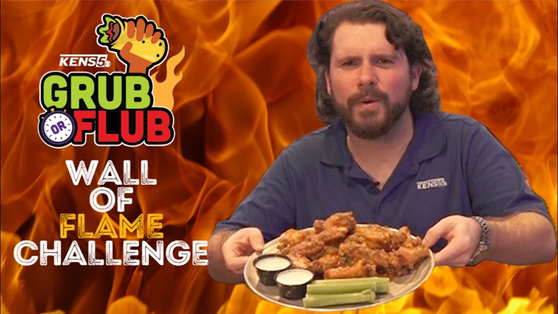 Wall of FLAME challenge at Pluckers Wing Bar | Grub or Flub | kens5.com