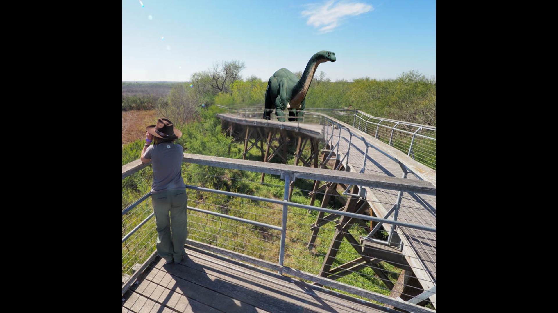 Bronto the dinosaur delighting Texas parks with surprise visits | kens5.com
