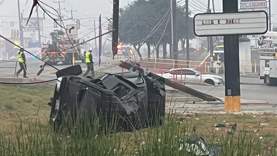 Two men injured in rollover crash on Old Pearsall Road on the southwest ...