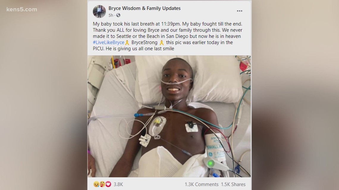 Tributes pour in after San Antonio teen Bryce Wisdom dies of kidney ...