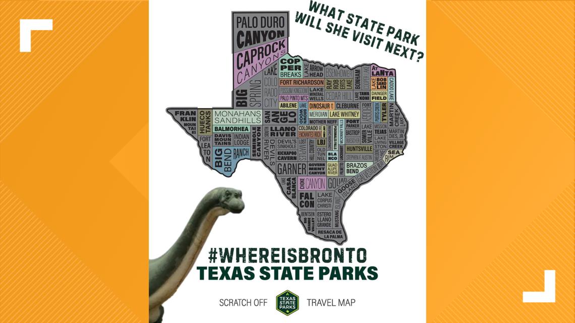 Where's Bronto? Dinosaur visits Texas State Parks on an adventure ...