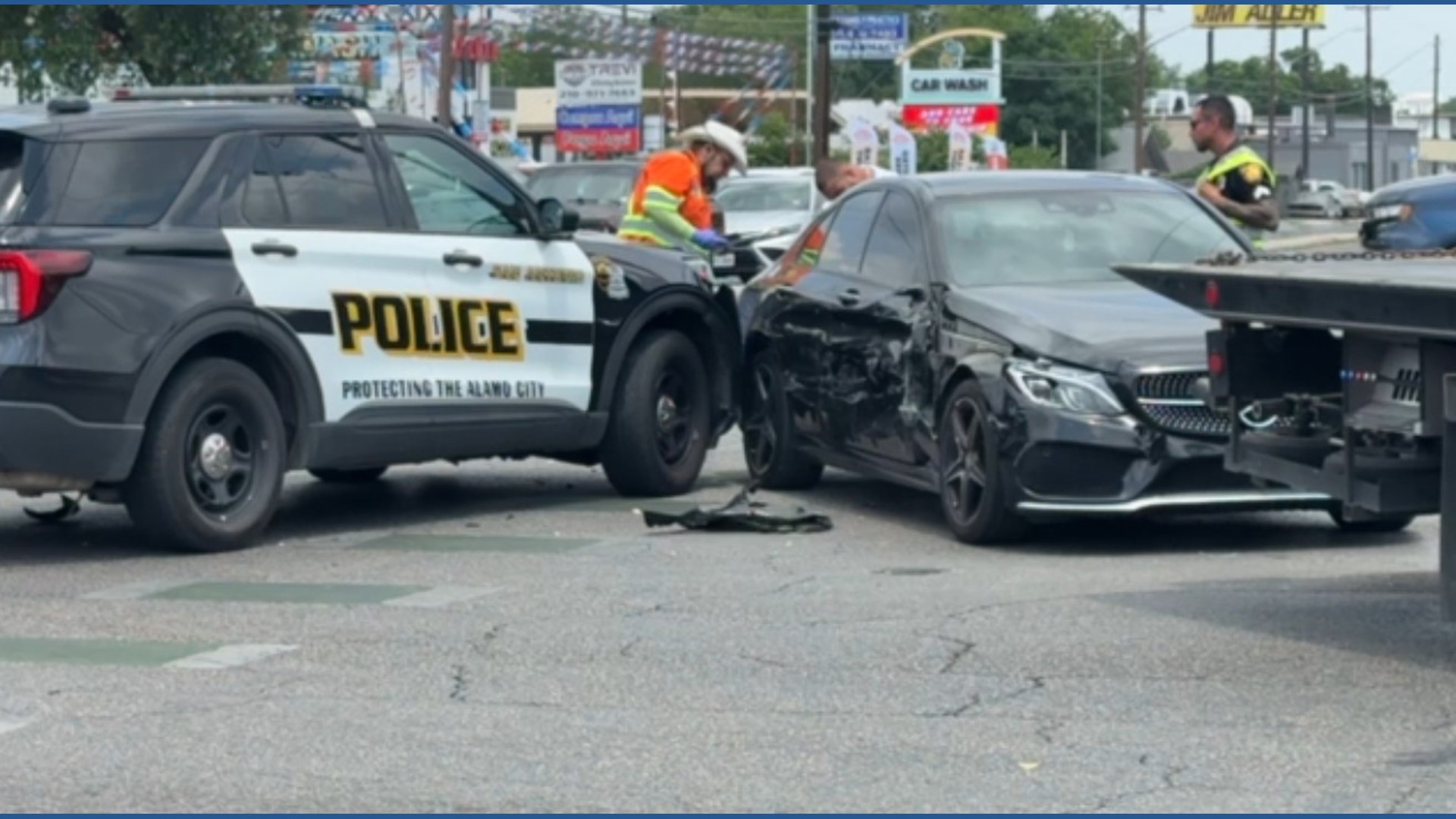 None injured in car accident involving police officer in west San ...