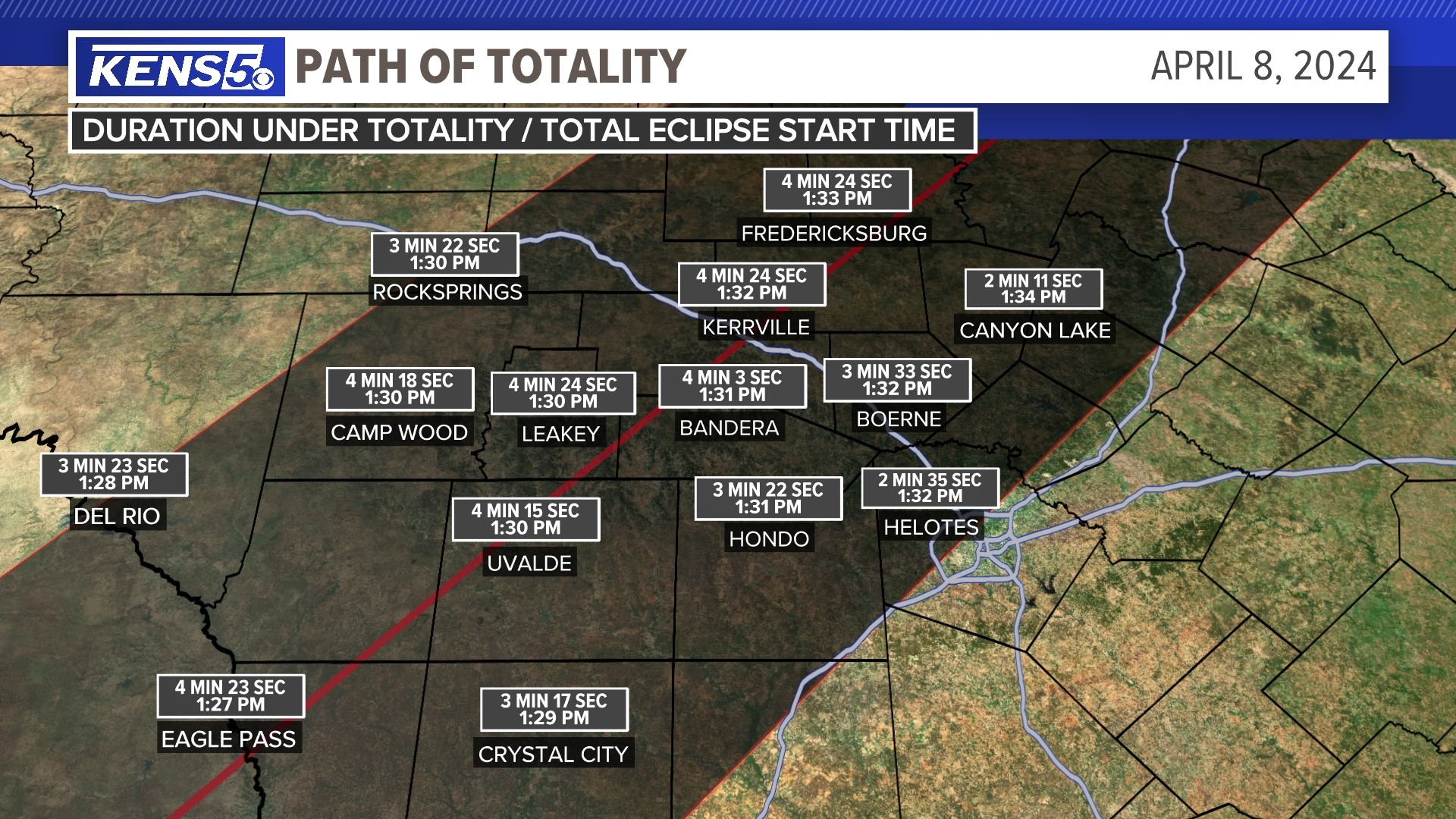April 8 Eclipse: The best places near San Antonio to see totality ...