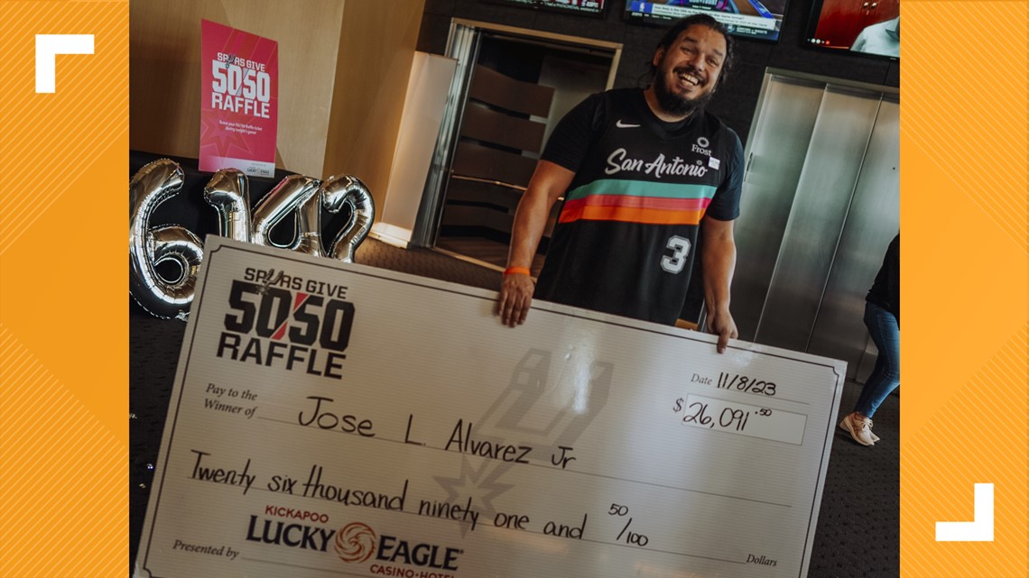 Spurs Give presents San Antonian with the largest check from | kens5.com