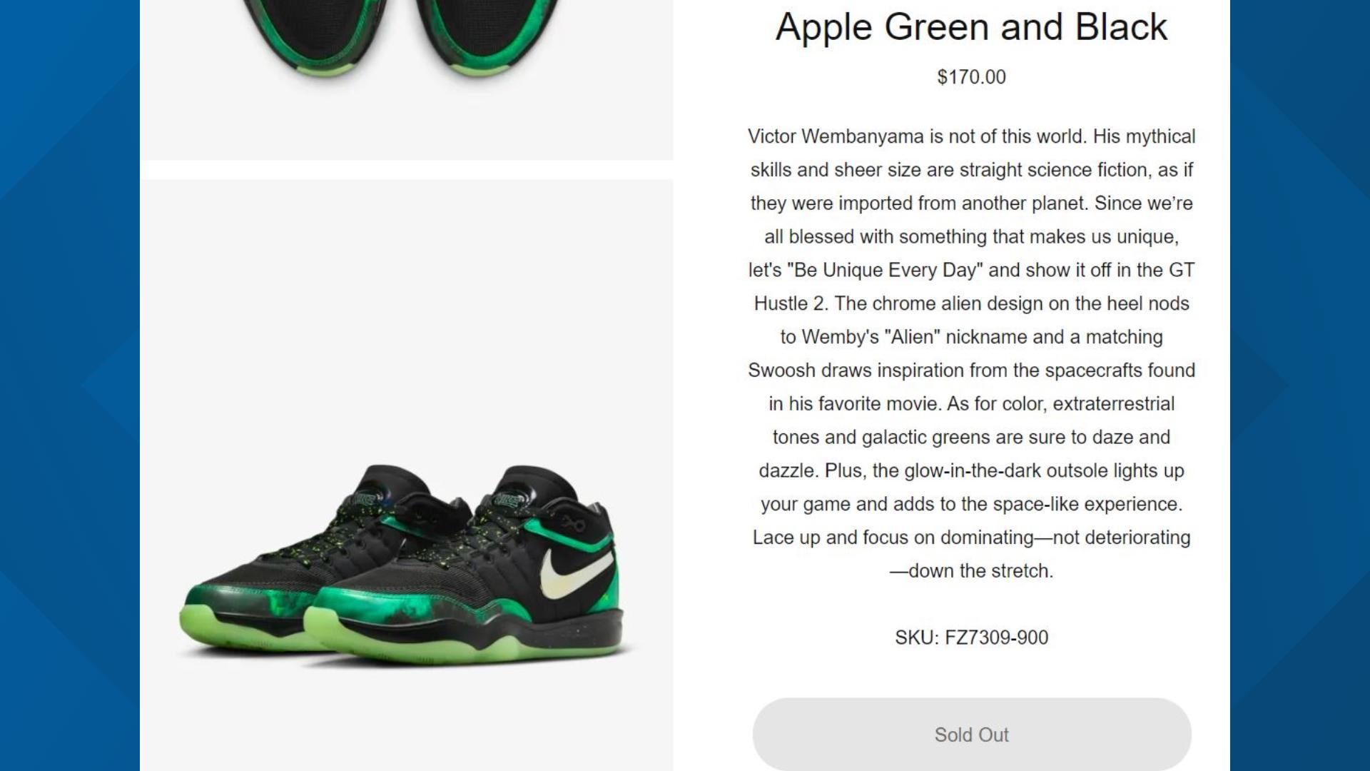 Spurs' Wembanyama's first signature sneakers sell out in under | kens5.com