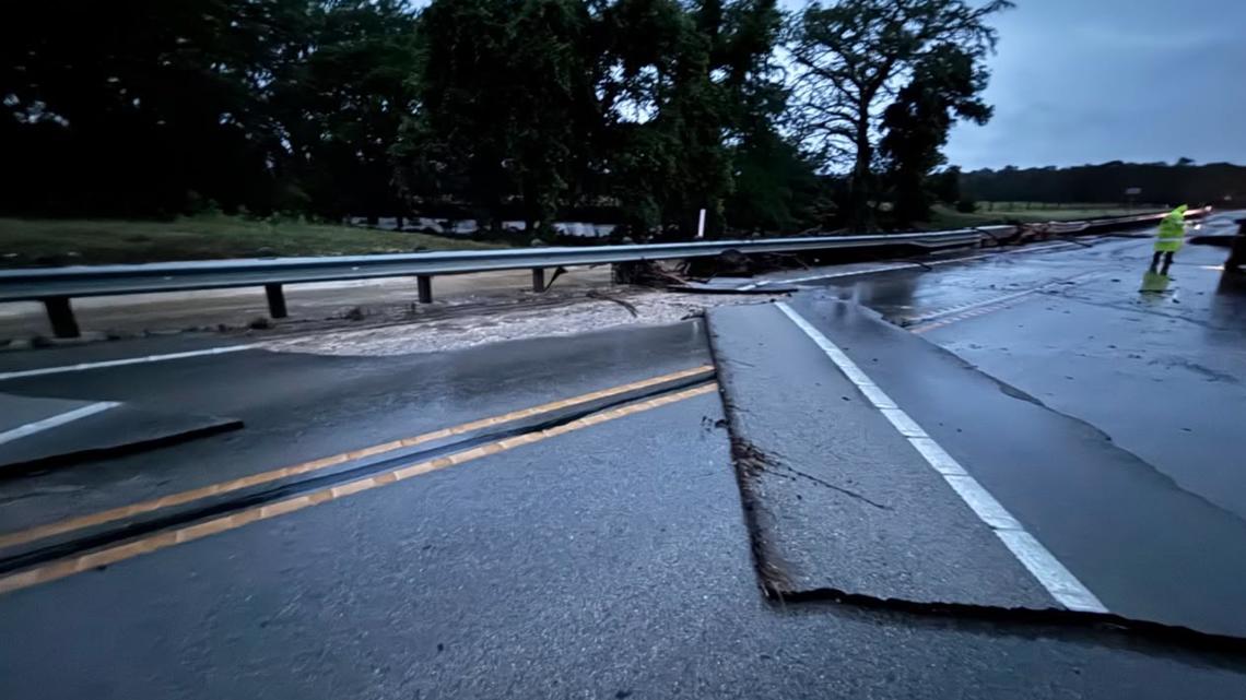 Flood damage closes FM 1376 near Sisterdale as crews respond to ...