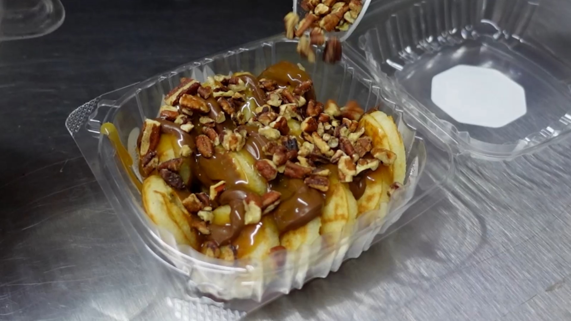 Mini pancakes loaded with toppings served at San Antonio food truck ...