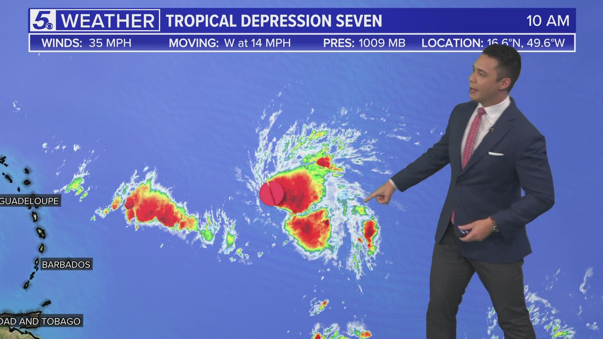 TROPICS UPDATE: Tropical Depression Seven forms in the Atlantic | kens5.com