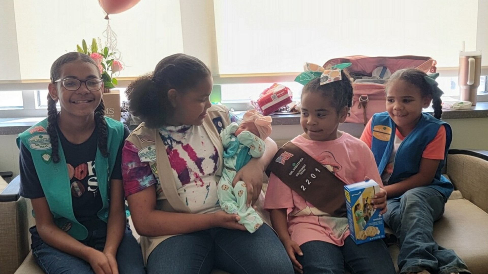 Newborn baby gets surprise cookie couture from Girl Scout Troop | kens5.com