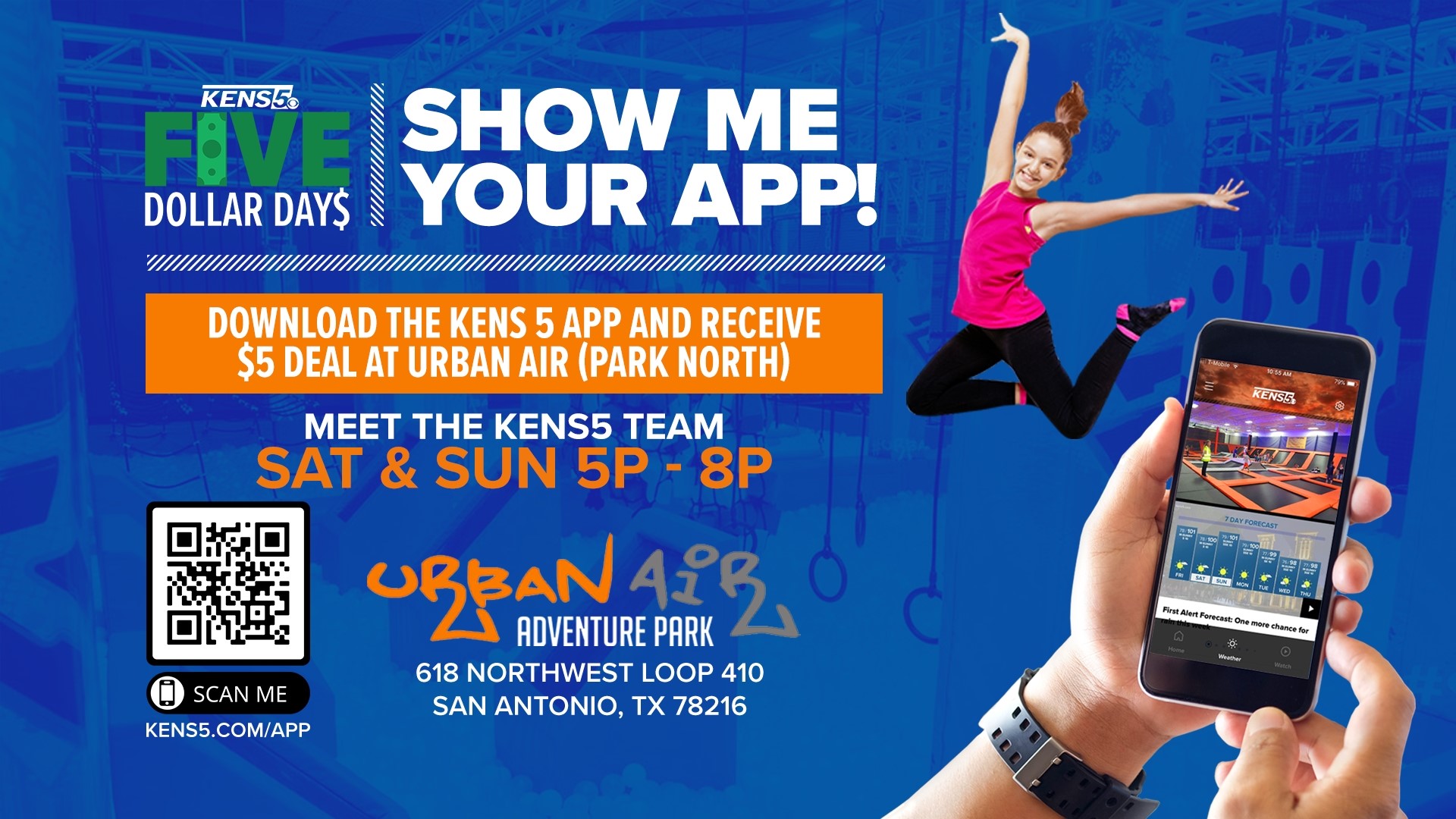 KENS 5's Five Dollar Day: Show the KENS 5 app for a special deal at ...