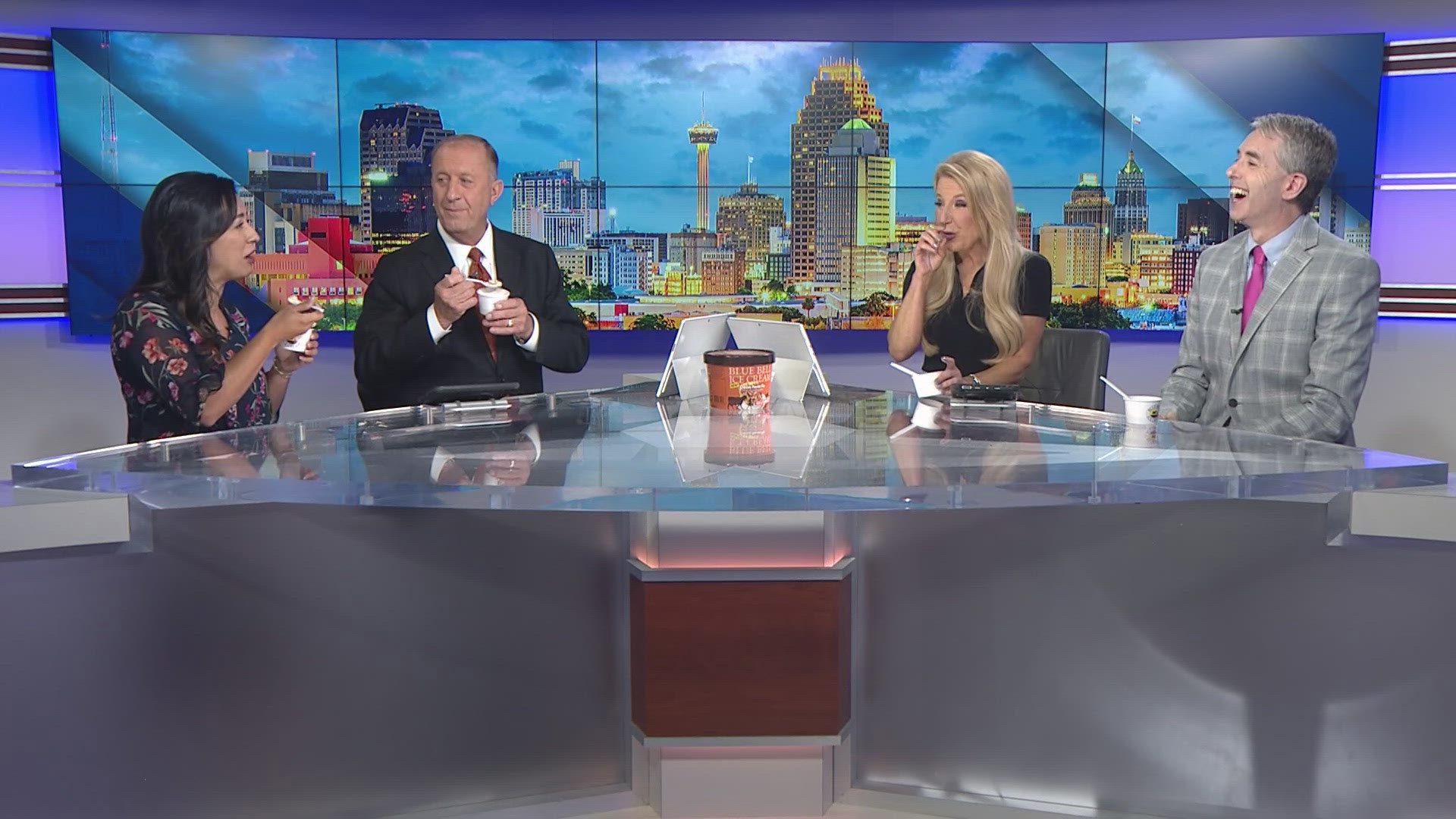 KENS 5 team tries out Blue Bell's new Classic Pecan Pie ice cream flavor | kens5.com