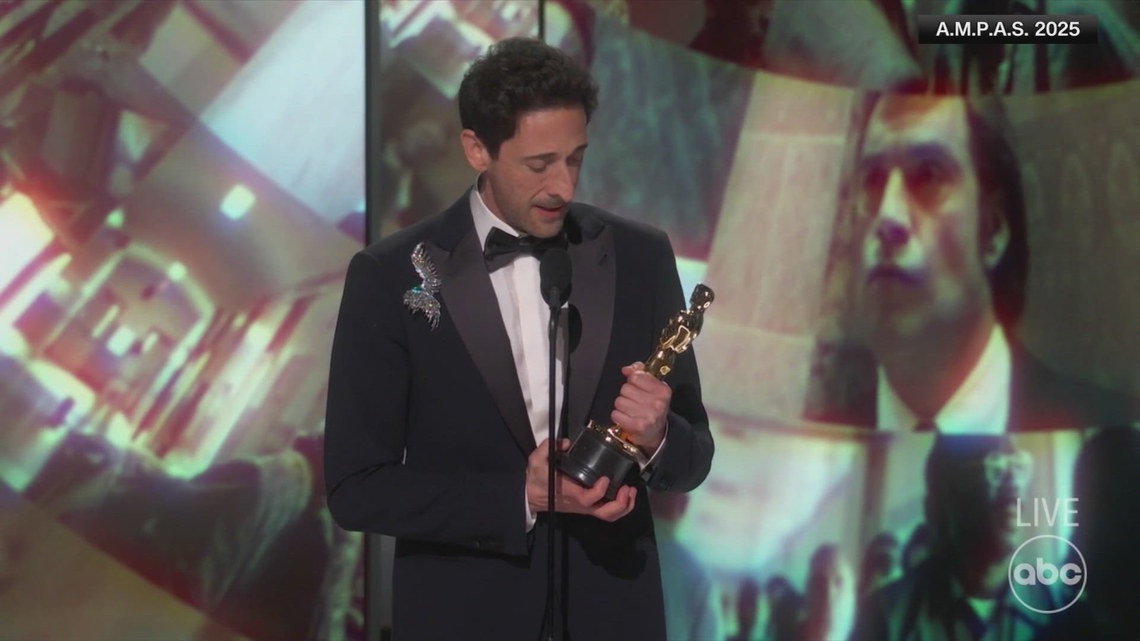 Adrien Brody breaks Guinness record for longest Oscar speech ever | kens5.com