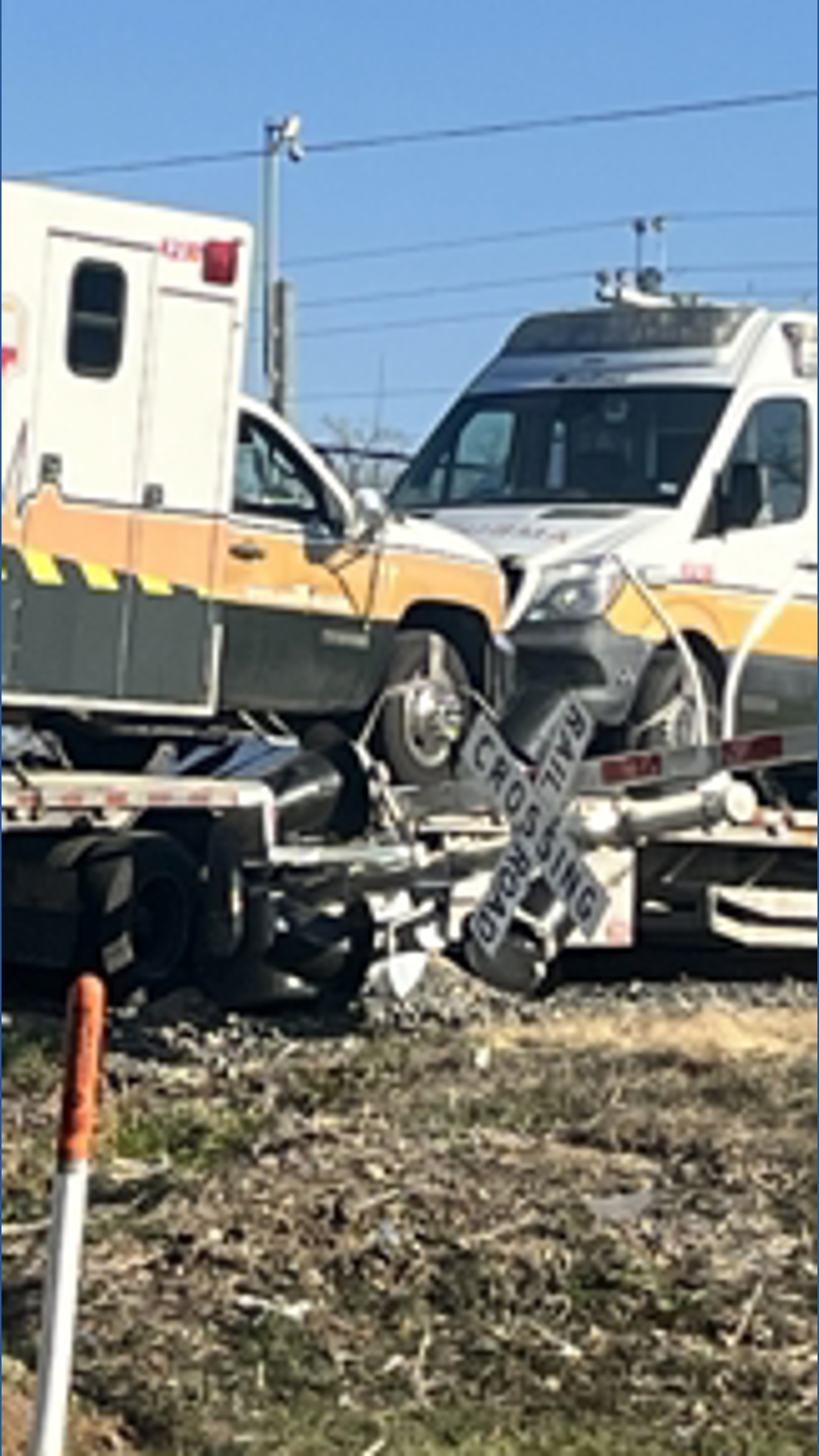Train collides with 18-wheeler carrying ambulances, causes traffic ...