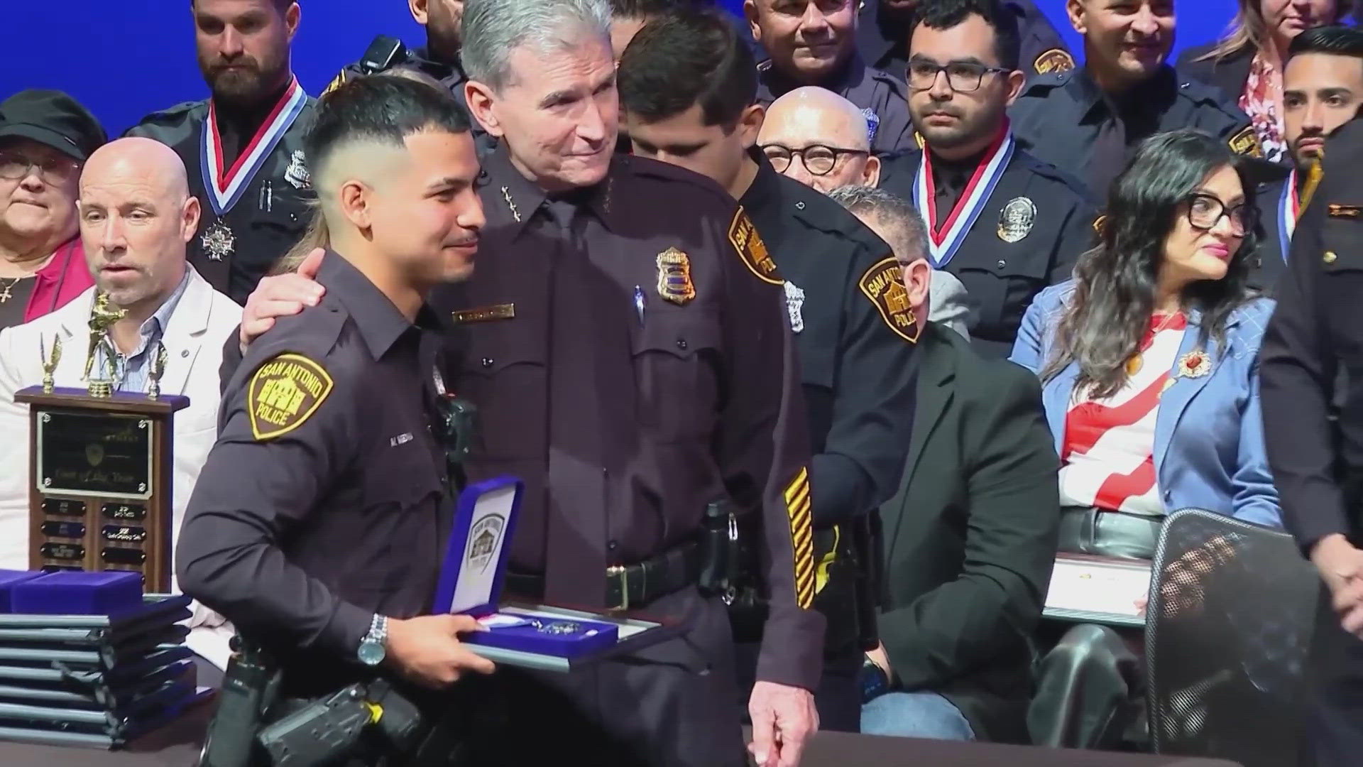 SAPD officer honored for rescue of wounded colleague during 2025 ambush ...