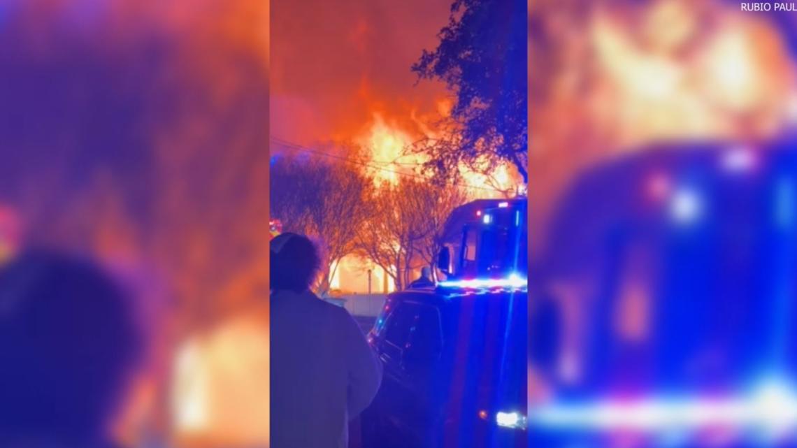 Viewer captures intense flames in nighttime fire just north of downtown ...