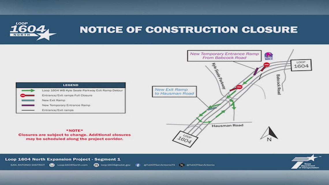 Traffic alert: TXDOT to shut down 1604 exit and entrance ramps Tuesday ...