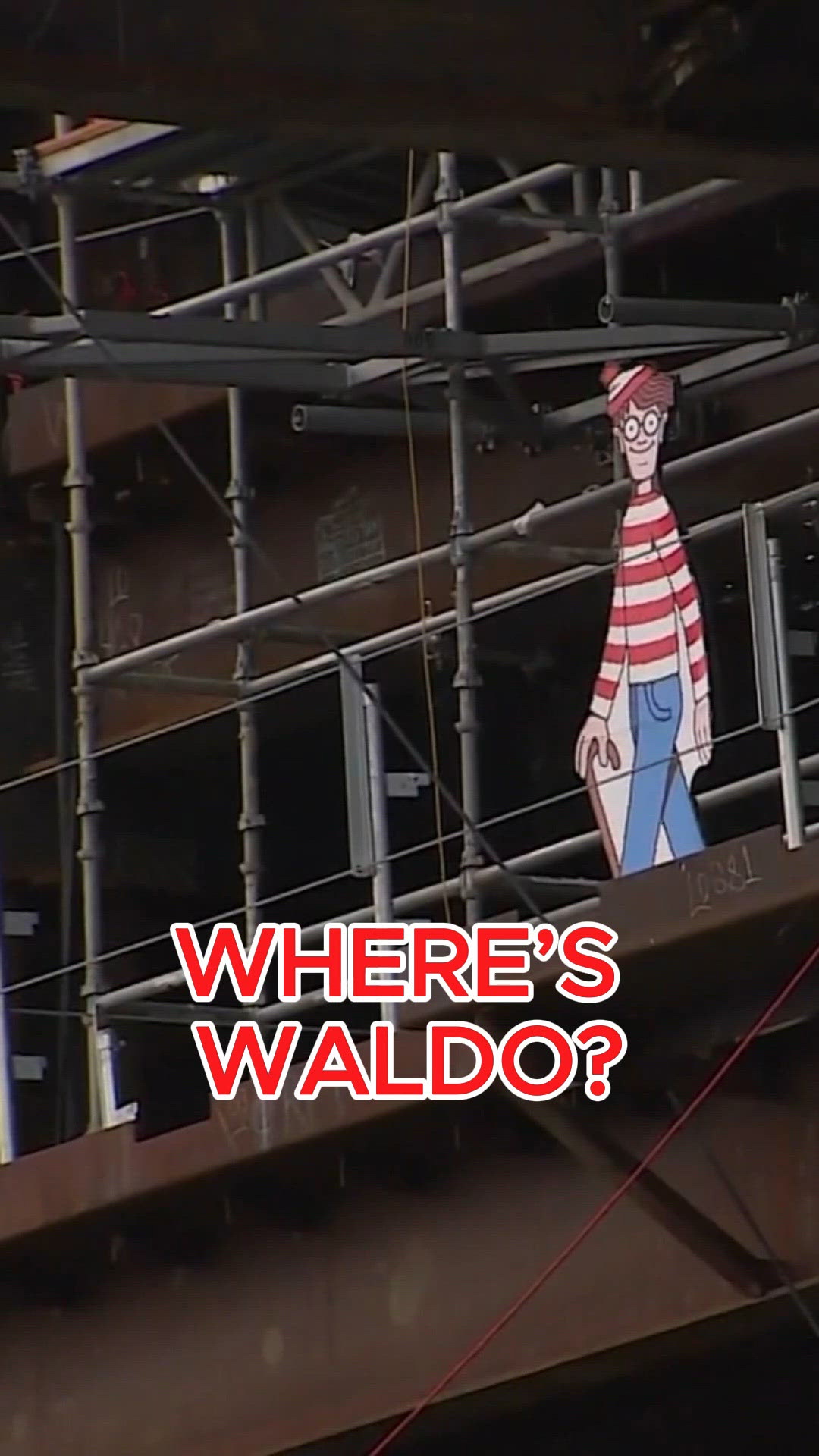 Where's Waldo? Construction crews move life-size Waldo for pediatric ...