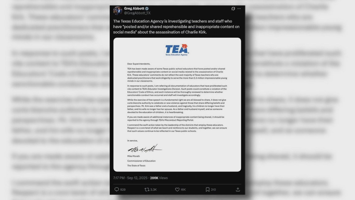 Texas teachers investigated over posts deemed 'inappropriate' by TEA ...