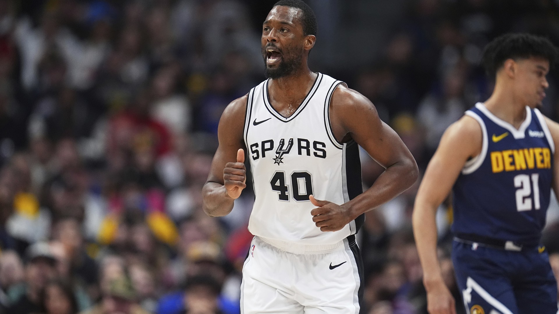 Spurs' Harrison Barnes is coming up big from the three-point line ...